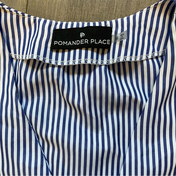 Pomander Place | Tops | Pomander Place Blue And White Striped Blouse ...